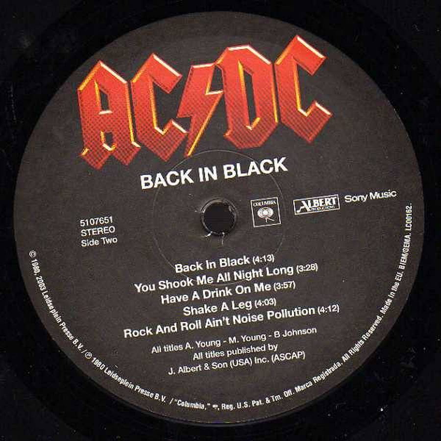 AC/DC – Back in Black - Купить виниловую пластинку