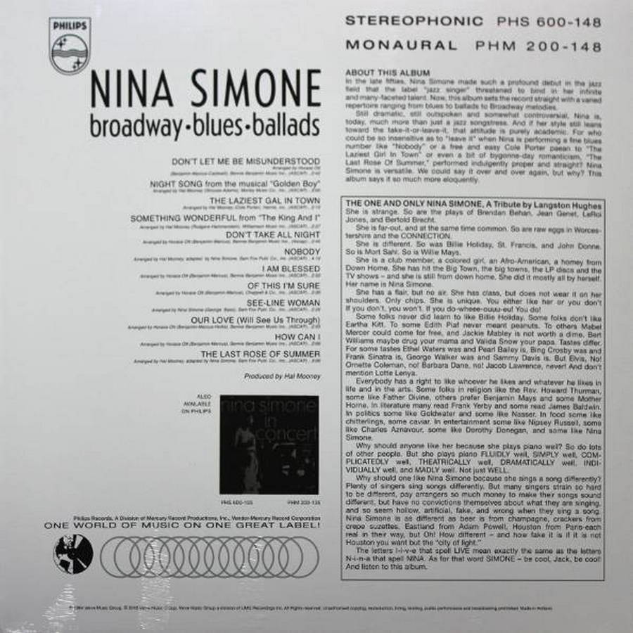 Nina Simone – Broadway - Blues - Ballads - Купить виниловую пластинку