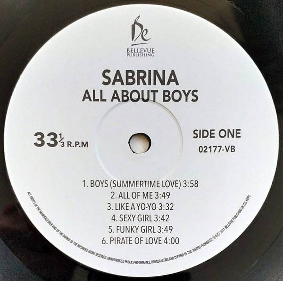Sabrina – All About Boys - Купить виниловую пластинку