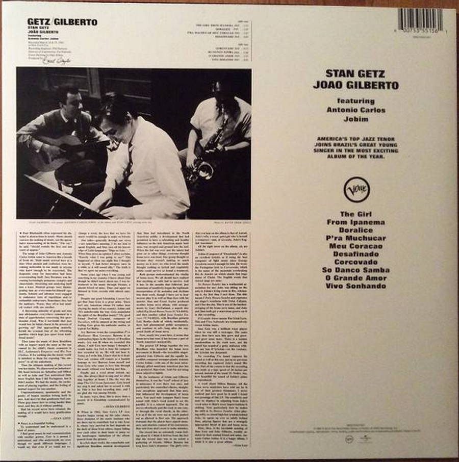 Stan Getz, Joao Gilberto featuring Antonio Carlos Jobim – Getz ...